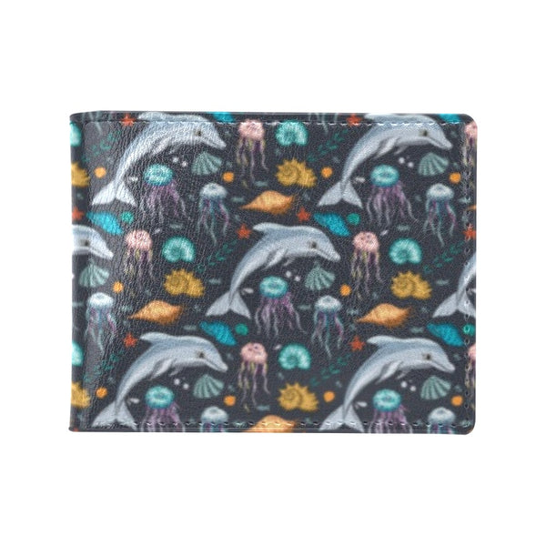 Underwater Dolphin Print Design LKS304 Men's ID Card Wallet - JorJune