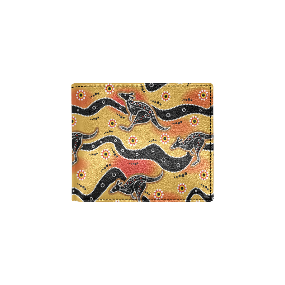 Kangaroos Aboriginal Pattern Print Design 06 Men's ID Card Wallet – JorJune