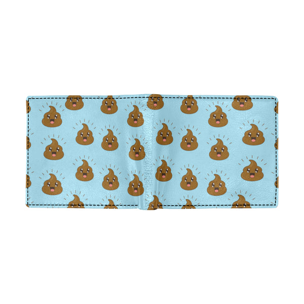 Poop Emoji Pattern Print Design A03 Men's ID Card Wallet - JorJune
