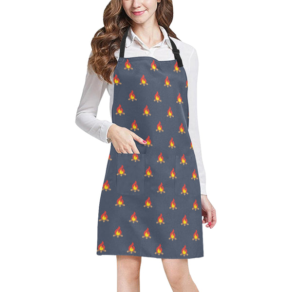 Campfire Pattern Print Design 02 Apron with Pocket - JorJune