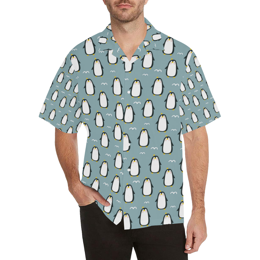Penguin Pattern Print Design A02 Men's Hawaiian Shirt – JorJune