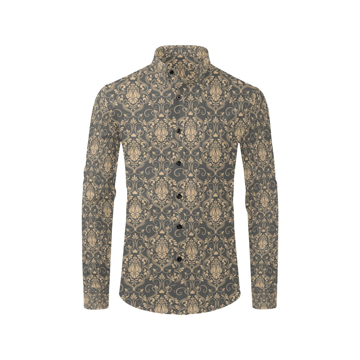 Damask Elegant Luxury Print Pattern Men's Long Sleeve Shirt – JorJune