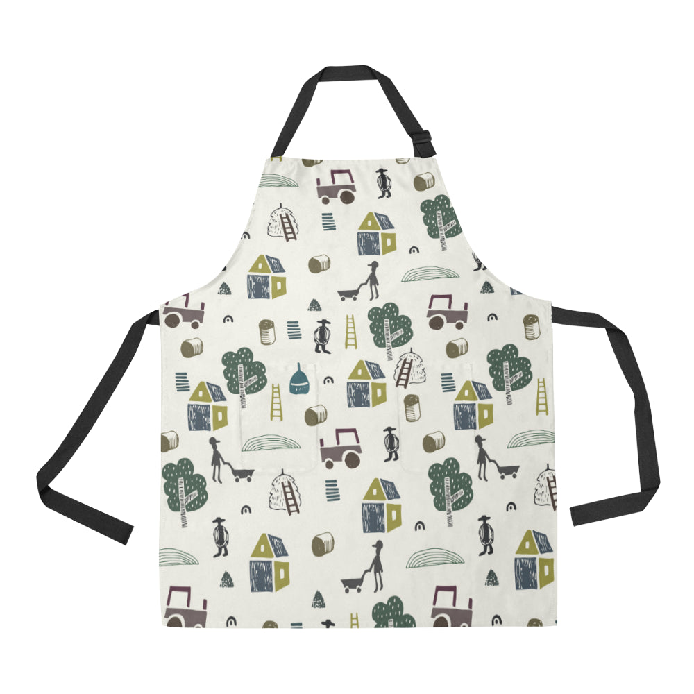 Agricultural Farm Print Design 01 Apron with Pocket – JorJune