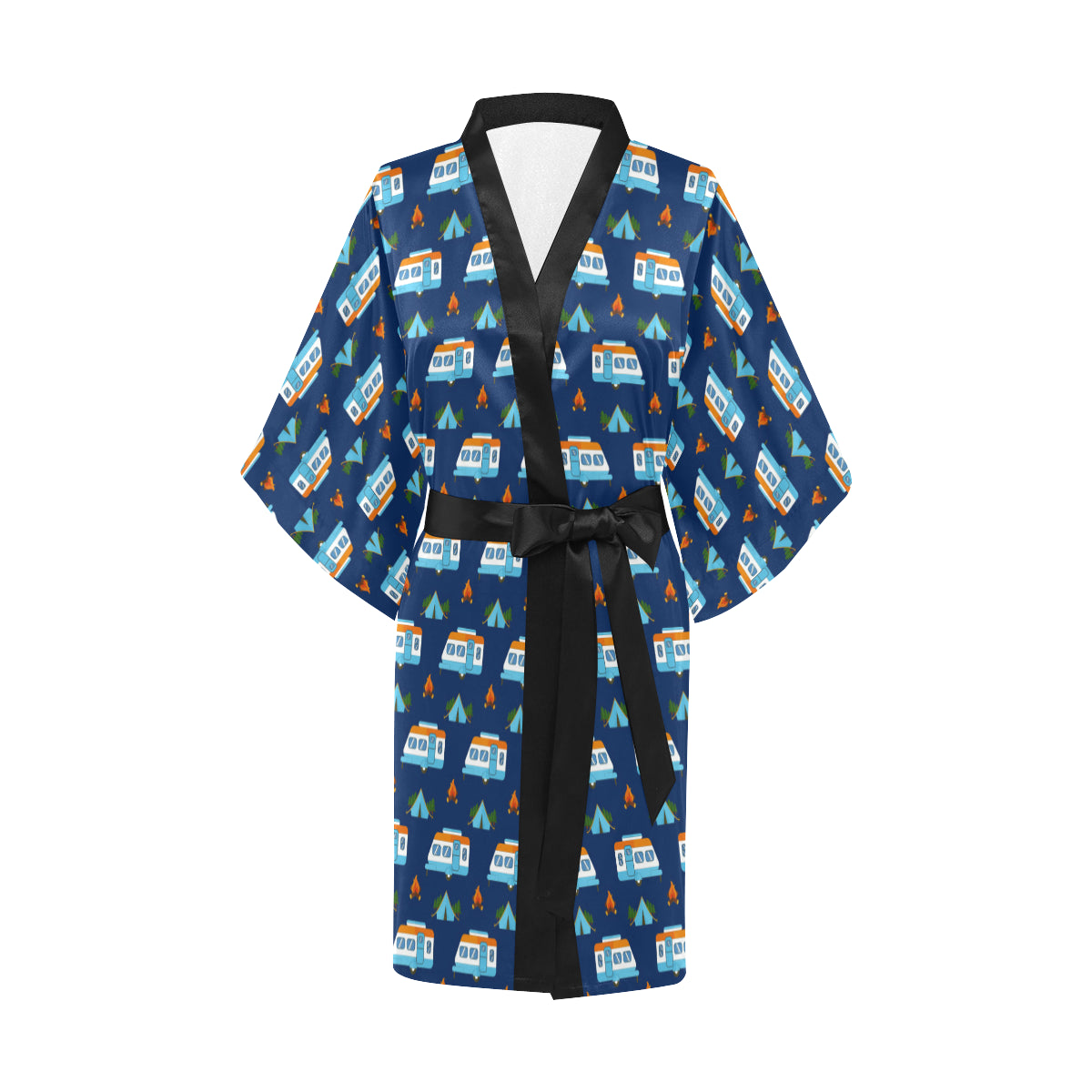 Camper Pattern Camping Themed No 3 Print Women Kimono Robe – JorJune