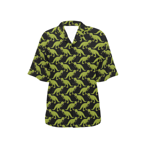 T Rex Pattern Print Design A02 Women's Hawaiian Shirt – JorJune