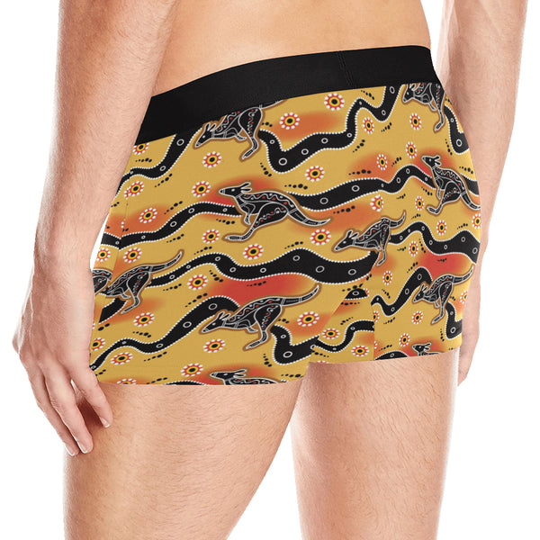 Kangaroos Aboriginal Pattern Print Design 06 Men's Boxer Briefs – JorJune