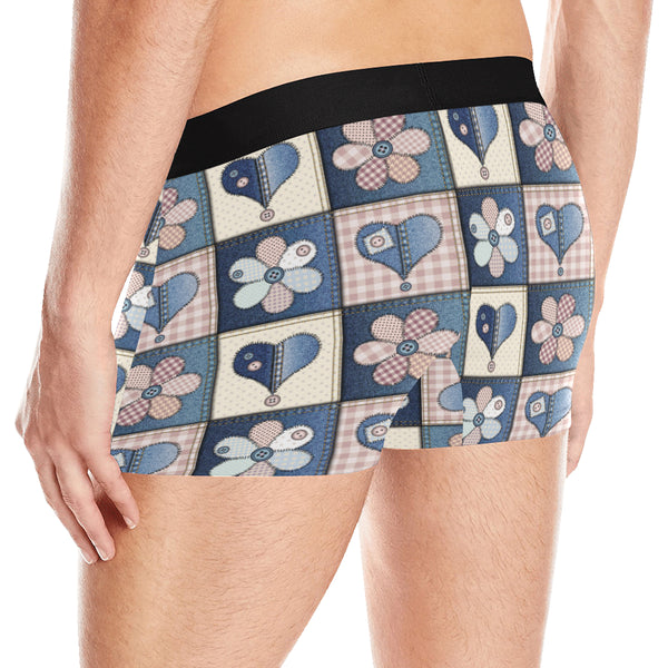 Patchwork Heart Flower Pattern Print Design 01 Men's Boxer Briefs – JorJune
