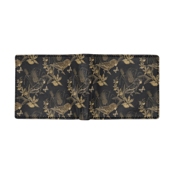 Parakeet Pattern Print Design A05 Men's ID Card Wallet - JorJune
