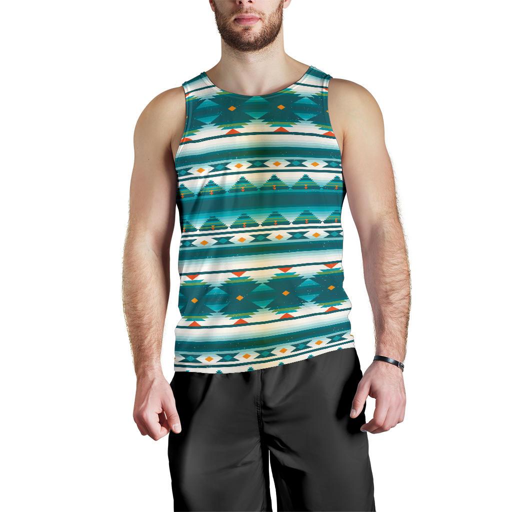 Blue Tribal Aztec Men Tank Top – JorJune
