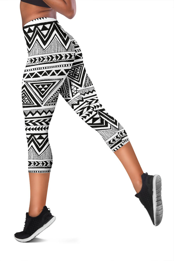 Draw Tribal Aztec Women Capris - JorJune