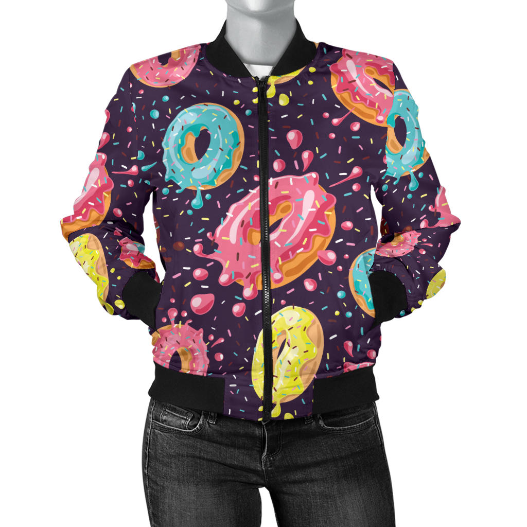 Donut Pattern Print Design DN03 Women Bomber Jacket – JorJune