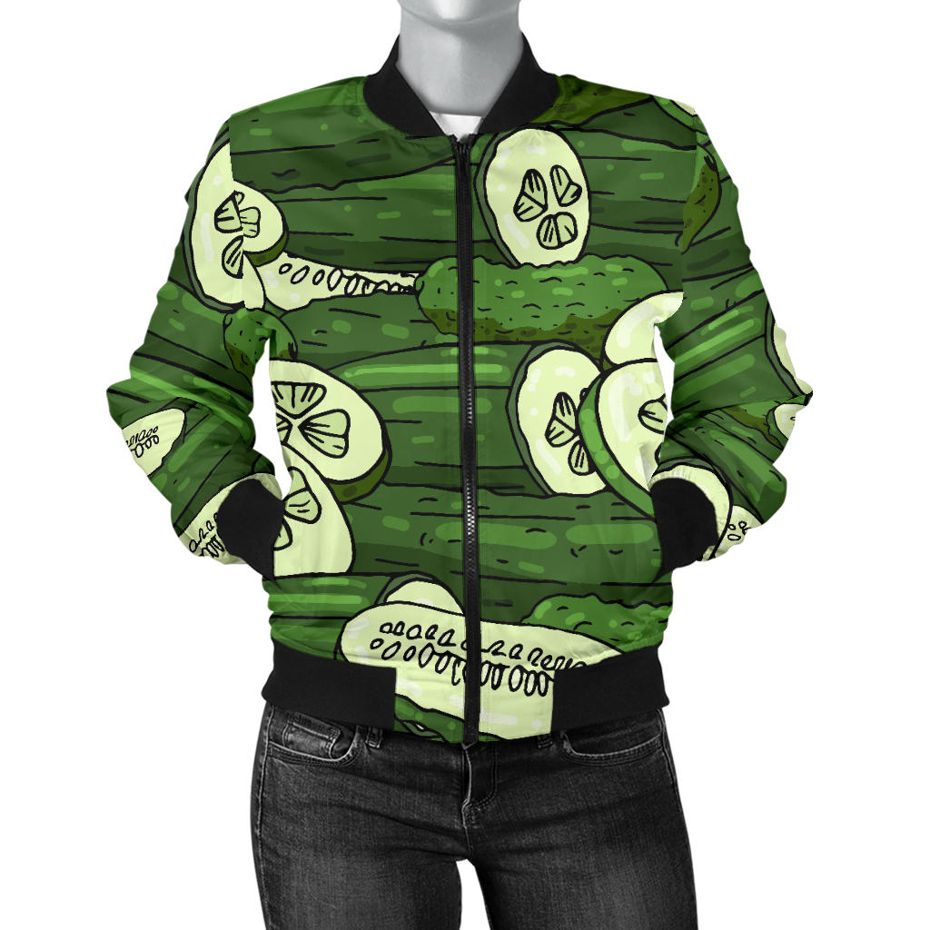 Cucumber Pattern Print Design CC01 Women Bomber Jacket – JorJune