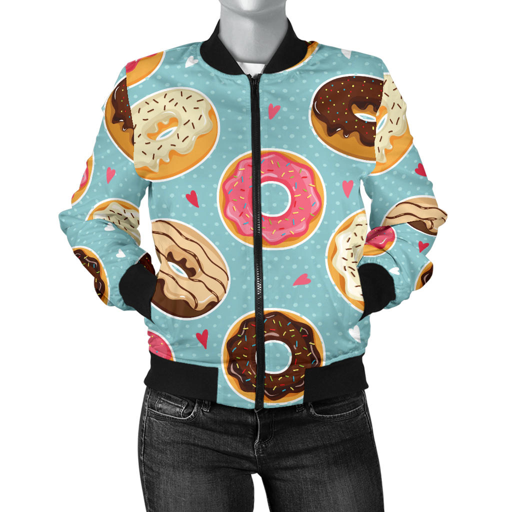Donut Pattern Print Design DN04 Women Bomber Jacket – JorJune