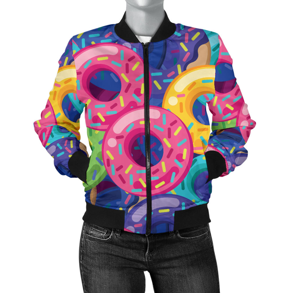 Donut Pattern Print Design DN010 Women Bomber Jacket – JorJune
