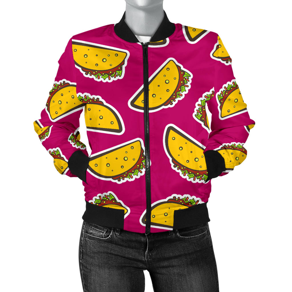 Taco Pattern Print Design TC01 Women Bomber Jacket – JorJune