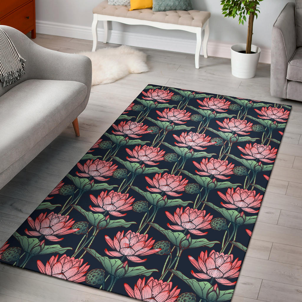 Water Lily Pattern Print Design WL03 Area Rugs – JorJune