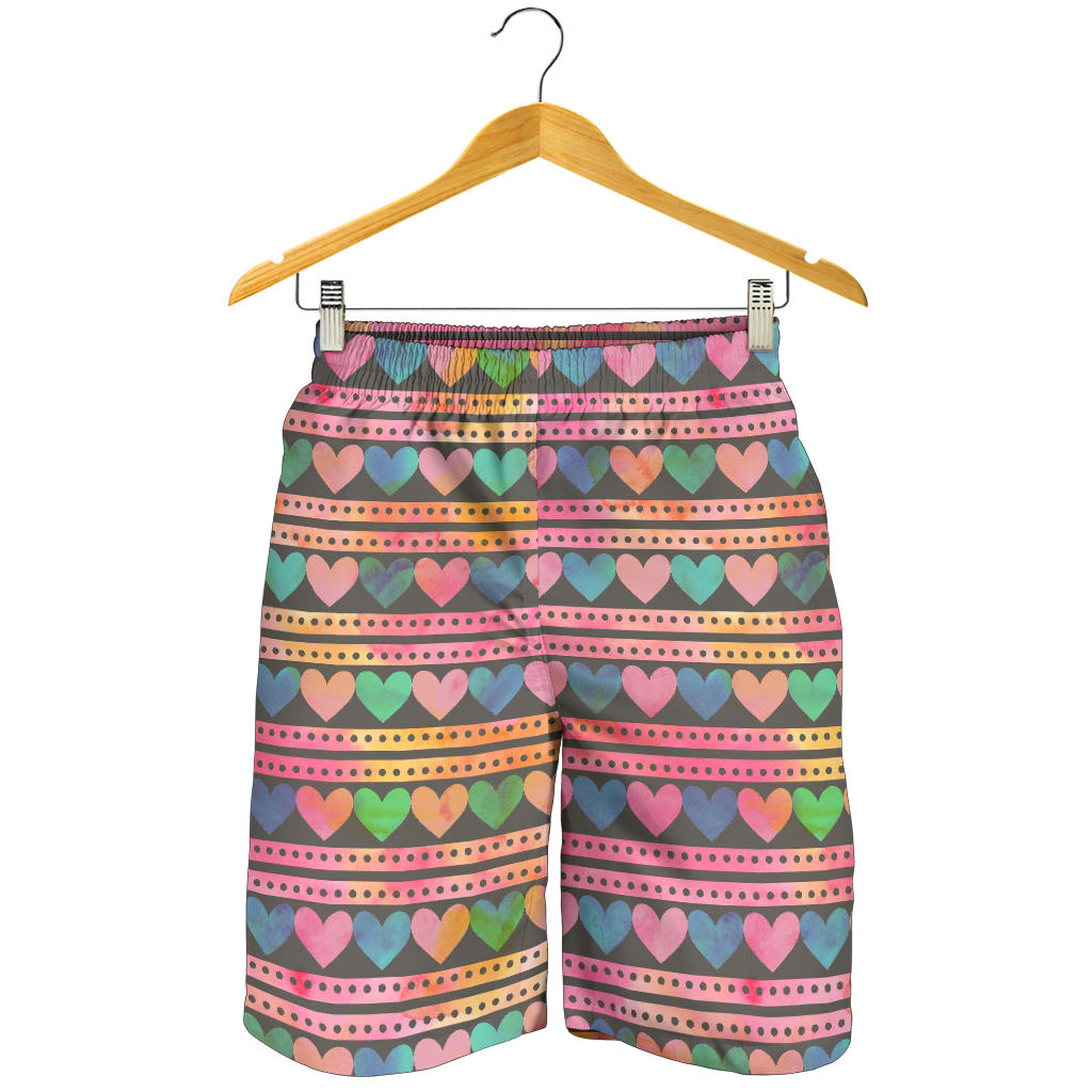 Heart Pattern Print Design HE010 Mens Shorts – JorJune