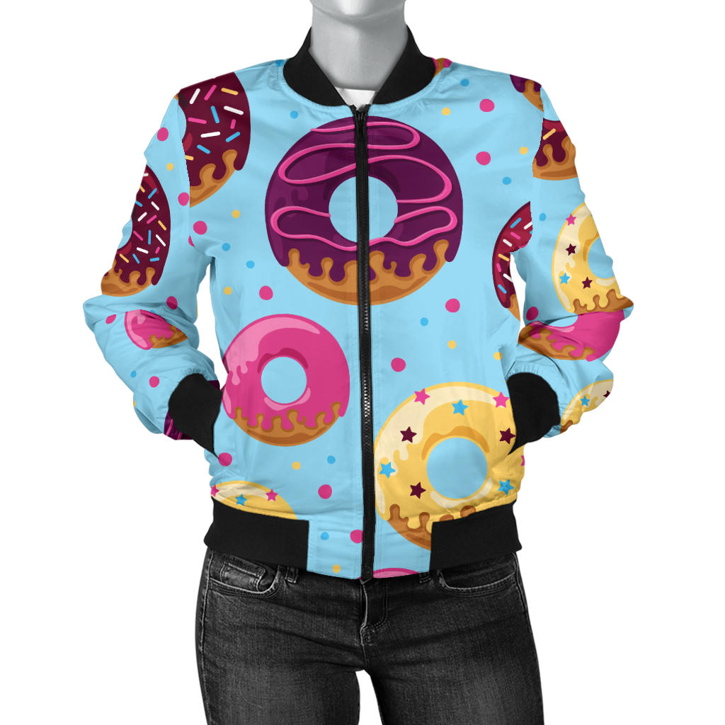 Donut Pattern Print Design DN07 Women Bomber Jacket – JorJune