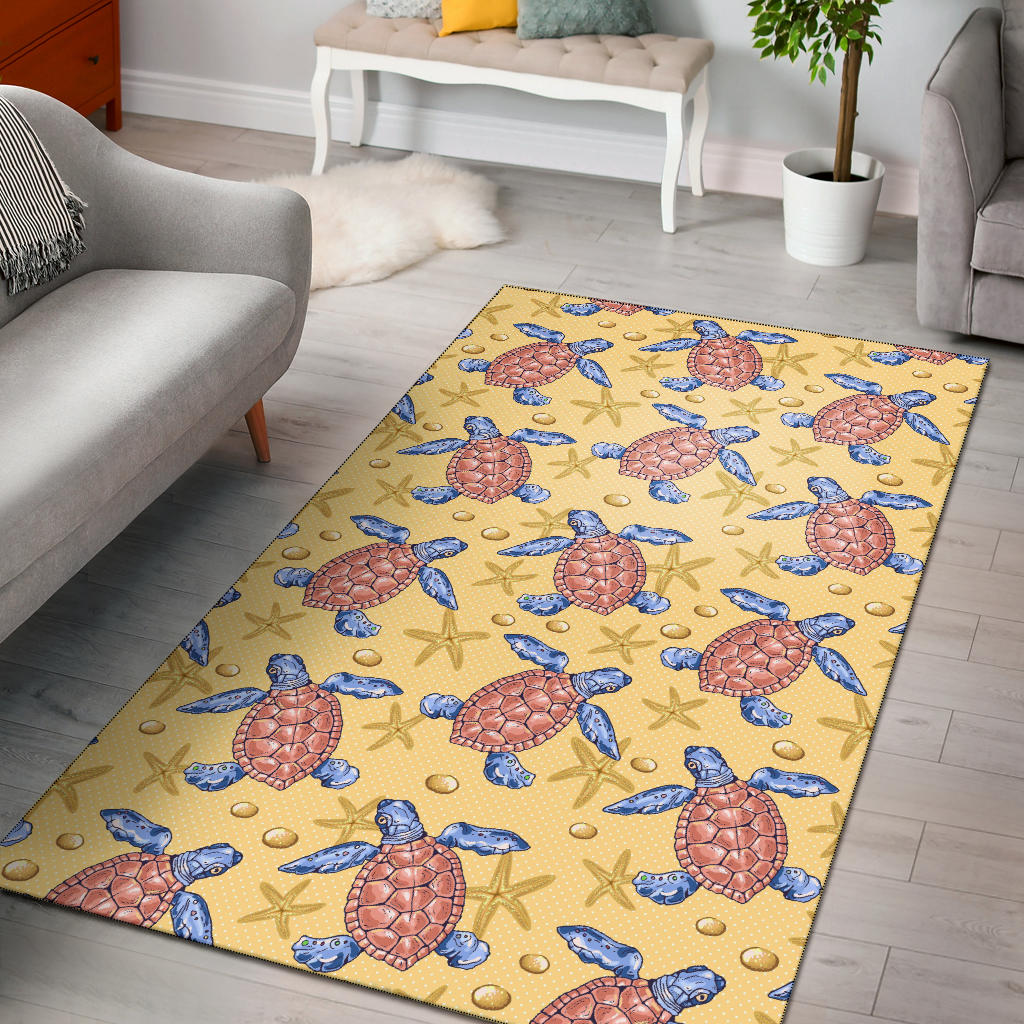 Sea Turtle Pattern Print Design T06 Area Rugs – JorJune