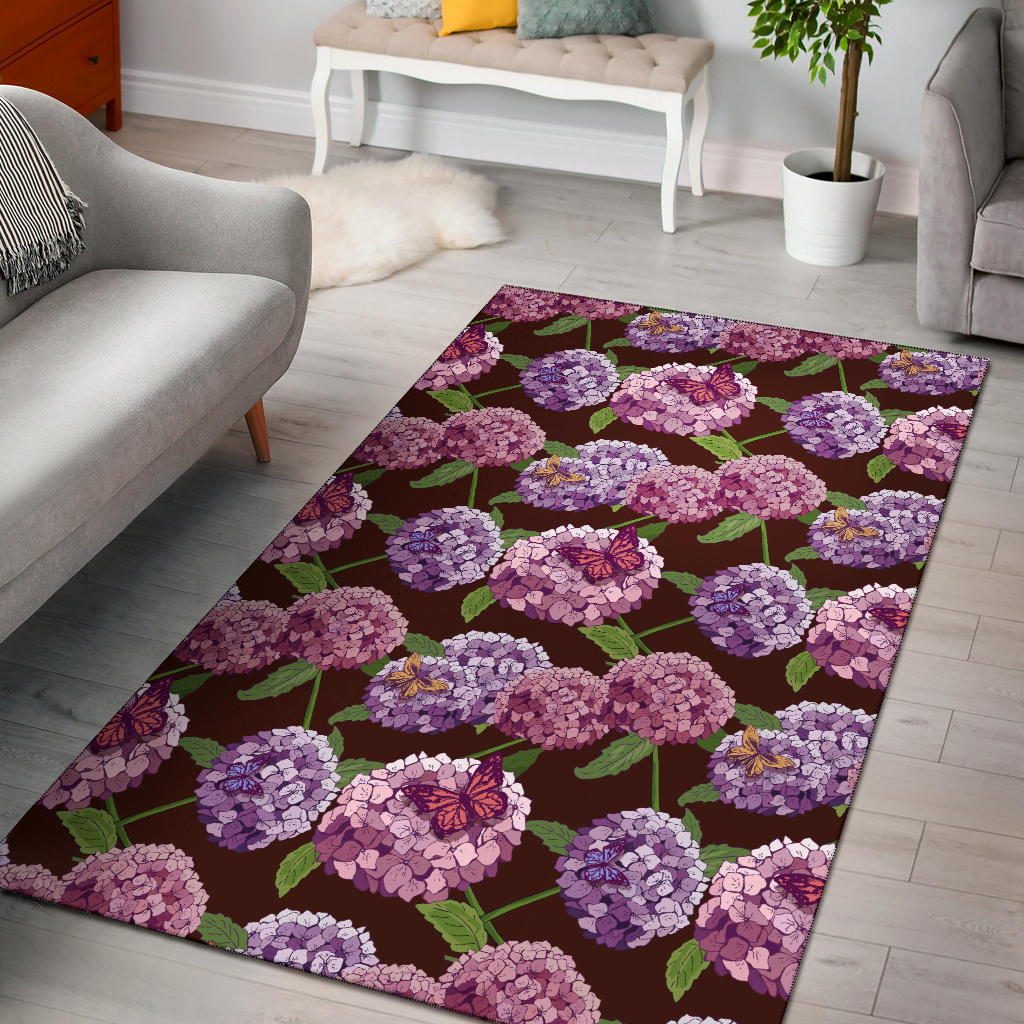 Hydrangea Pattern Print Design HD08 Area Rugs - JorJune