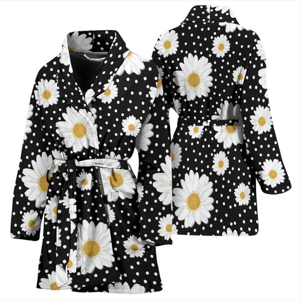 Daisy Pattern Print Design DS02 Women Bathrobe - JorJune