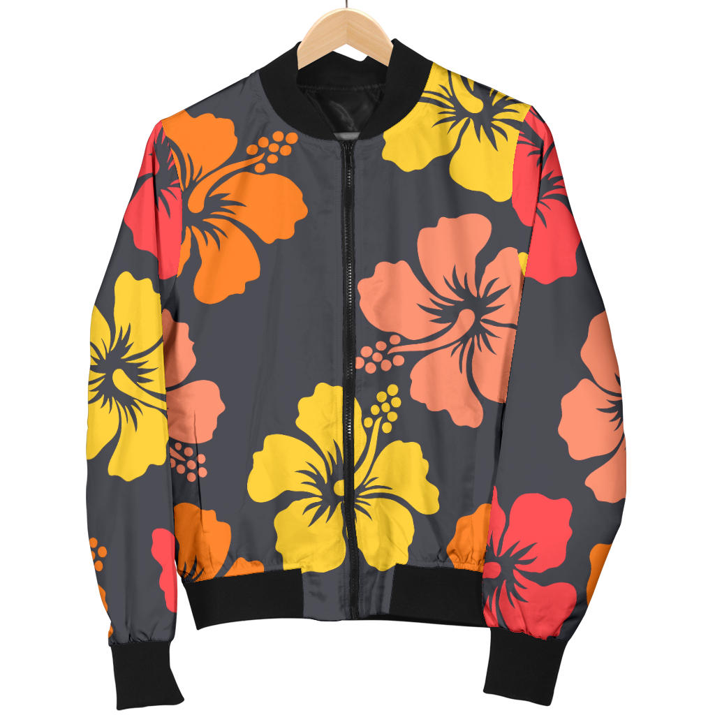 Hibiscus Pattern Print Design HB024 Women Bomber Jacket – JorJune