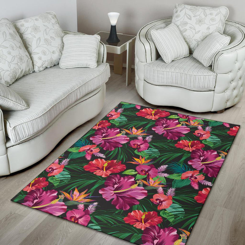 Hawaiian Flower Hibiscus tropical Area Rugs - JorJune
