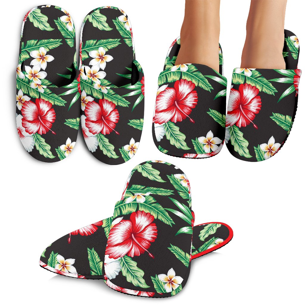 Hawaiian Flower Tropical Leaves House Slippers – JorJune