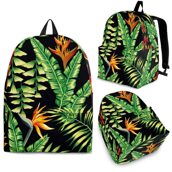 Hawaiian Flower Tropical Palm Leaves Premium Backpack - JorJune