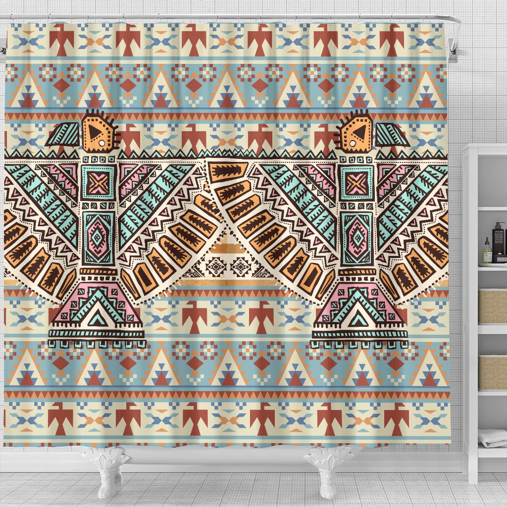 Native American Eagle Pattern Shower Curtain - JorJune
