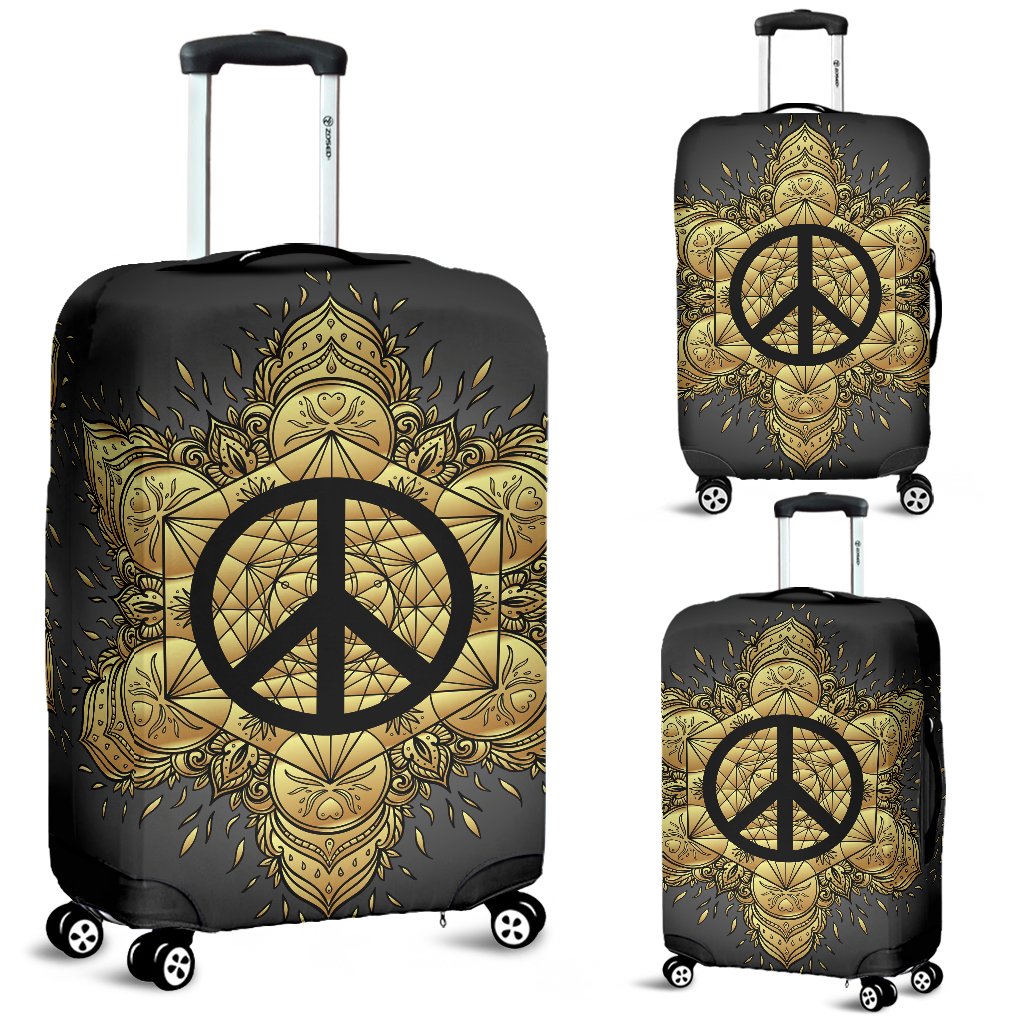 Peace sign Gold Mandala Luggage Cover Protector – JorJune