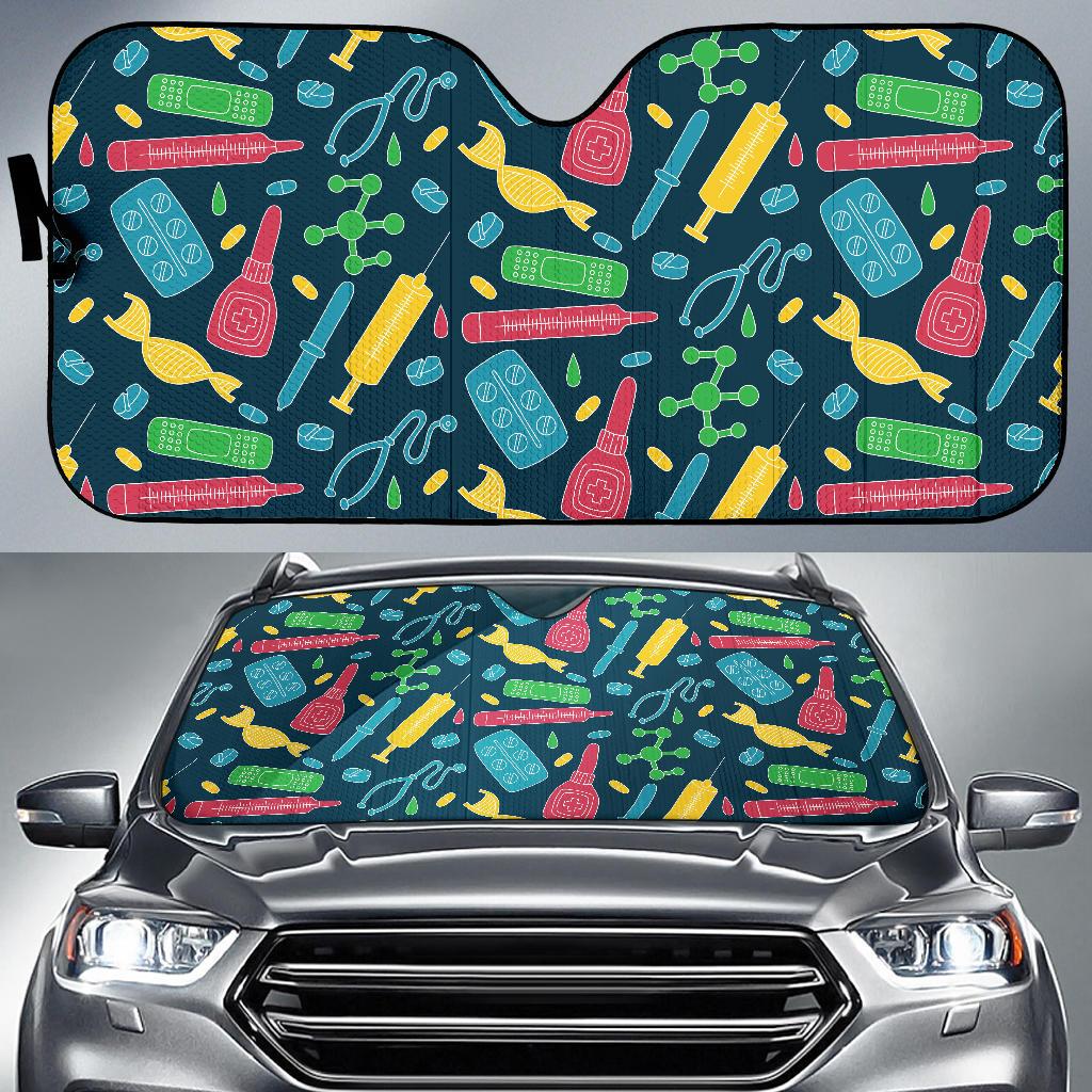 Phlebotomist Pattern Print Design A03 Car front Windshield Sun Shades ...