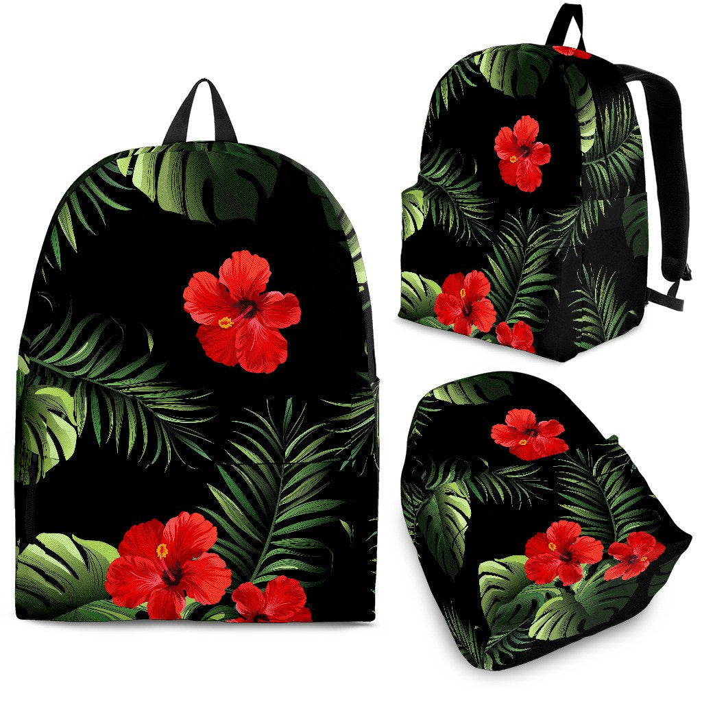 Red Hibiscus Tropical Premium Backpack – JorJune