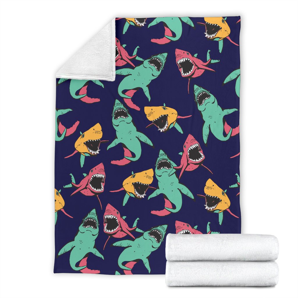 Shark Bite Pattern Fleece Blanket - JorJune