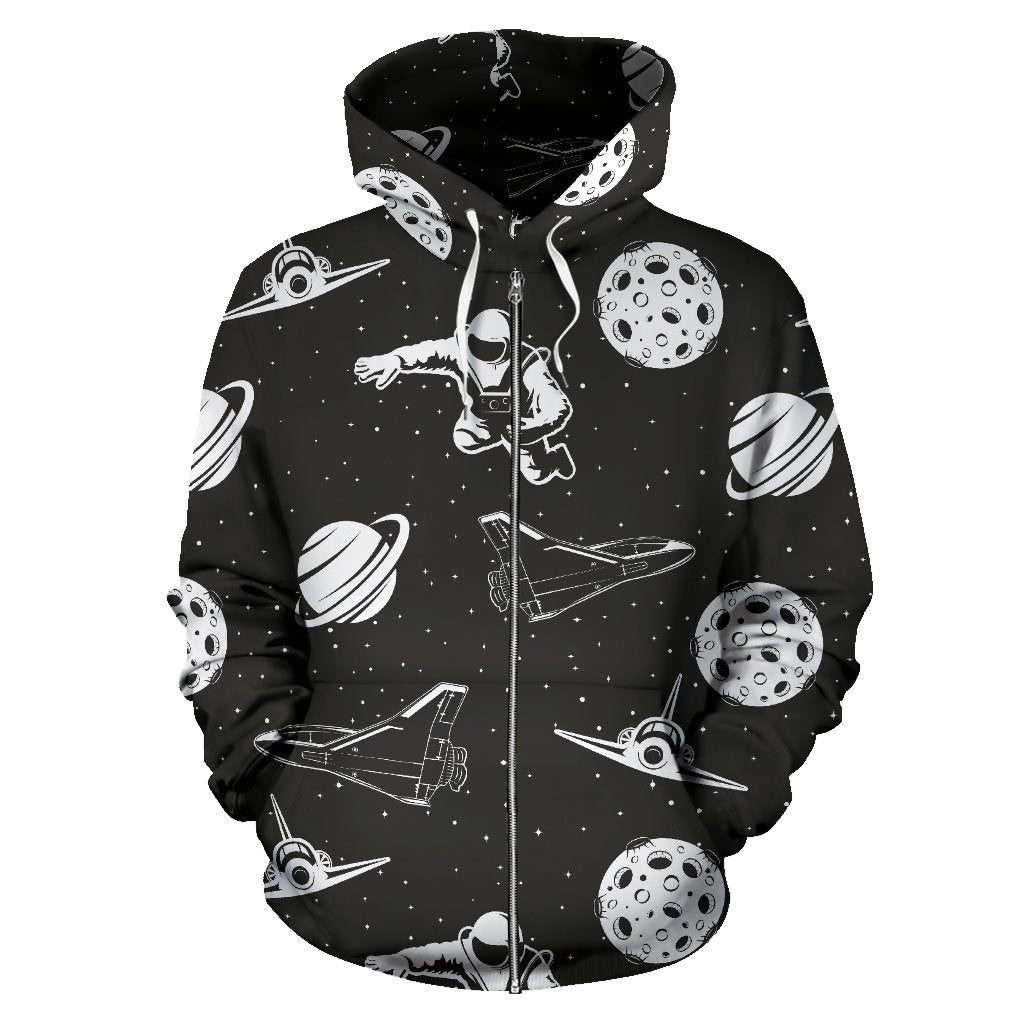 Space Astronauts Print Zip Up Hoodie – JorJune
