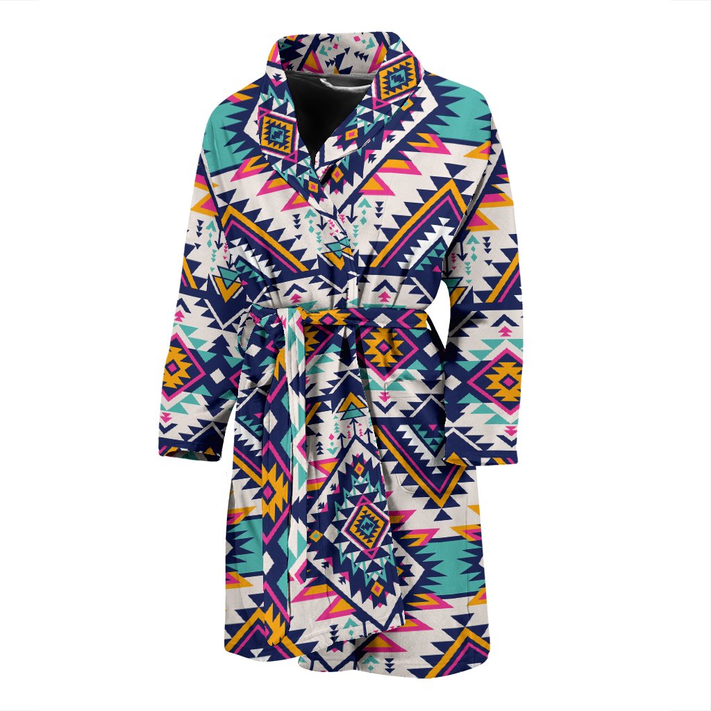 Tribal Aztec Native American Men Bathrobe - JorJune