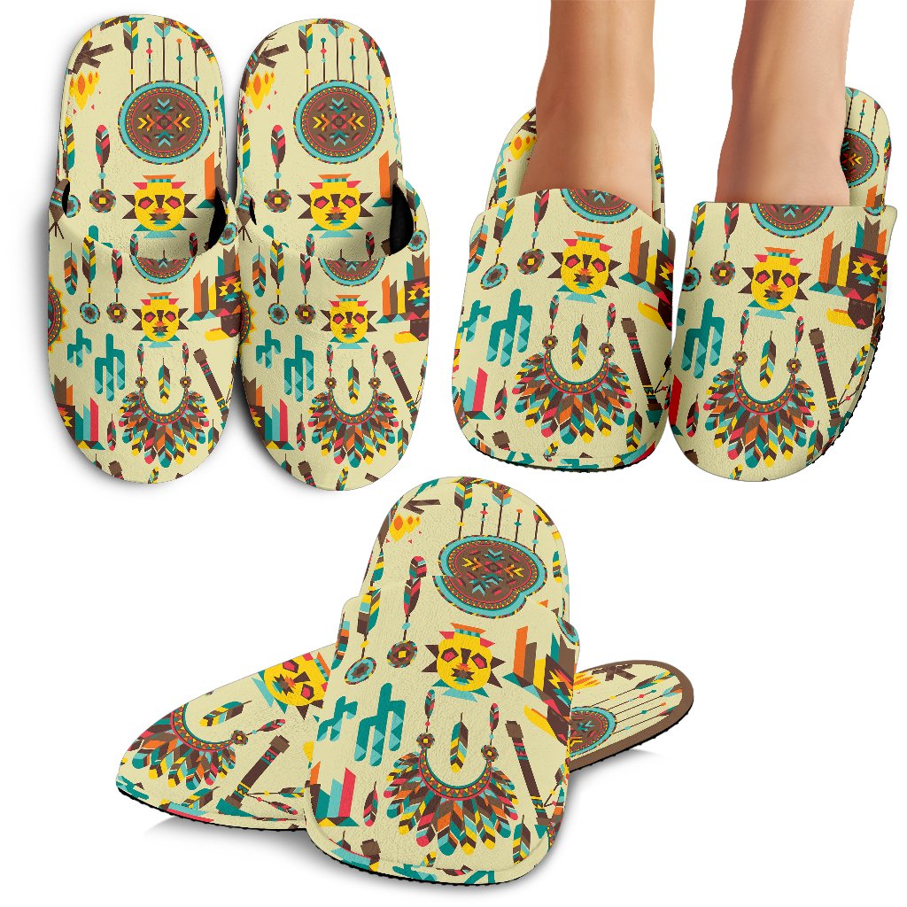 Tribal Indians Native American Aztec House Slippers – JorJune