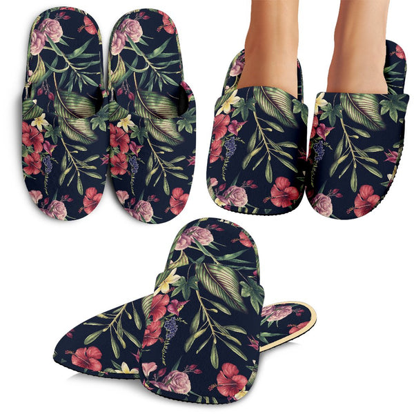 Tropical Flower Pattern House Slippers - JorJune
