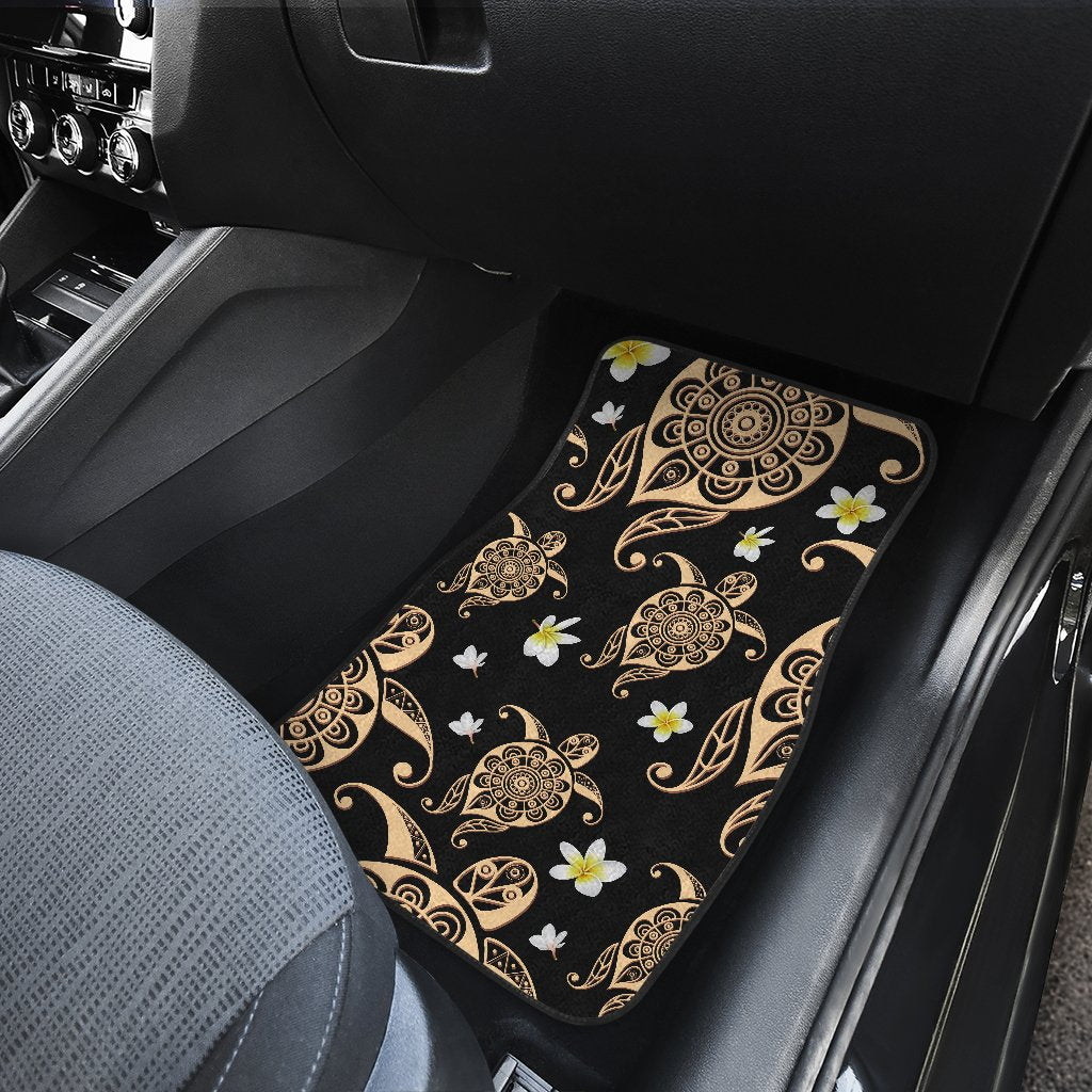 Turtle Polynesian Tribal Hawaiian Front and Back Car Floor Mats - JorJune