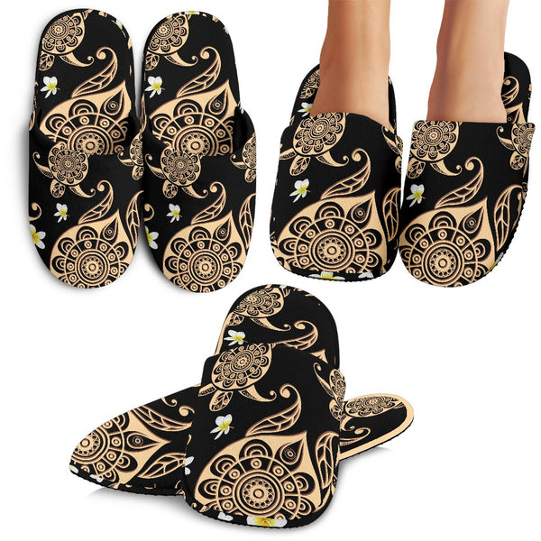 Turtle Polynesian Tribal Hawaiian House Slippers - JorJune