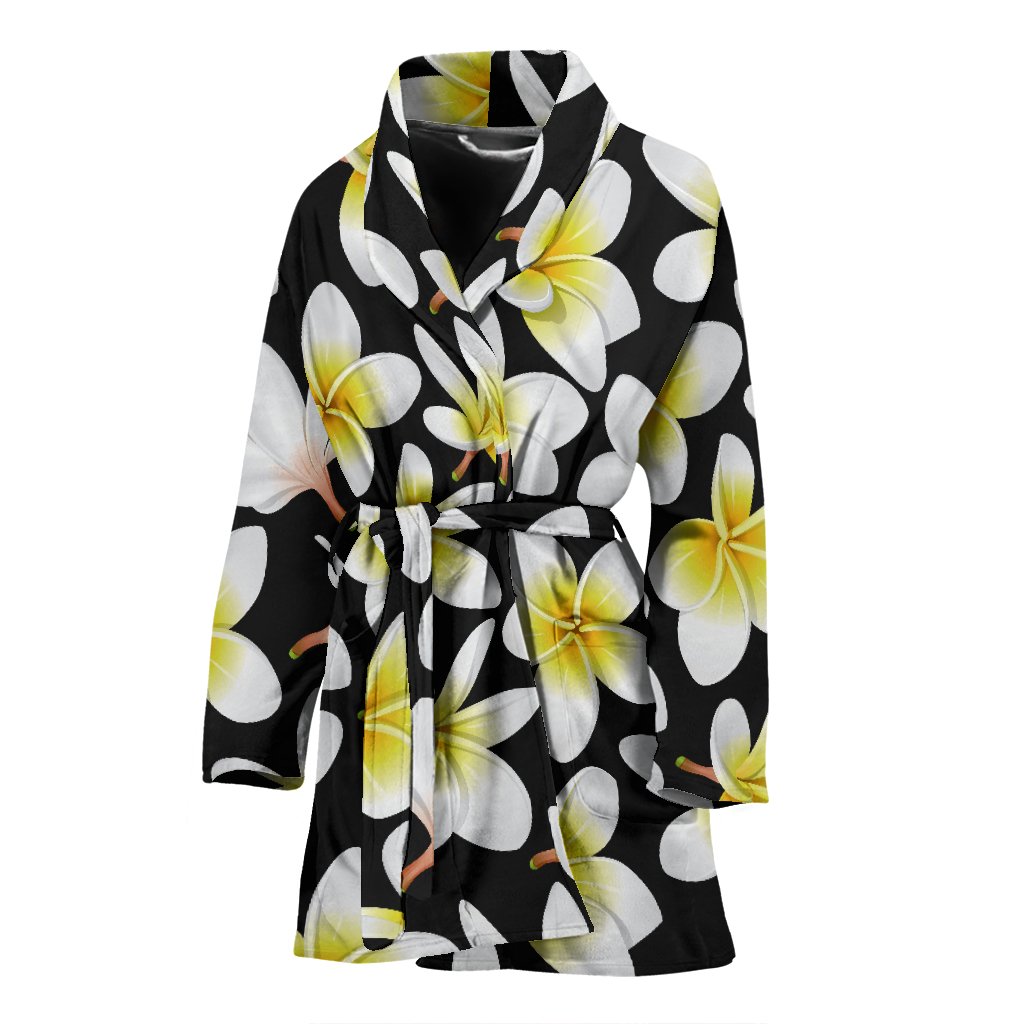 Yellow Plumeria Hawaiian Flowers Women Bathrobe – JorJune